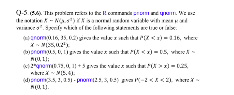 Solved Q-5. (5.6). This problem refers to the R commands | Chegg.com