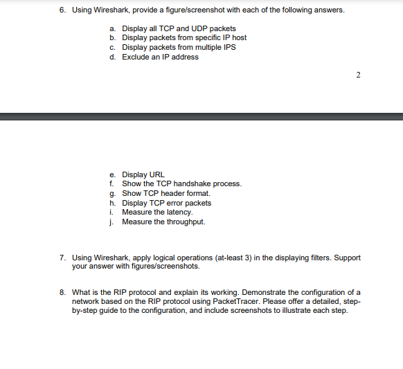 Solved Using Wireshark, provide a figure/screenshot with | Chegg.com