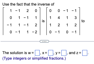 Solved Use the fact that the inverse of | Chegg.com