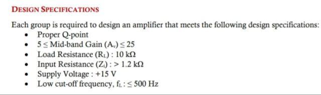 Solved DESIGN SPECIFICATIONS Each group is required to | Chegg.com