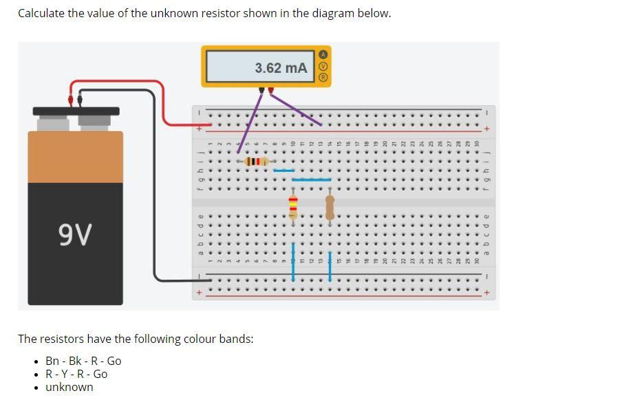 Solved Calculate the value of the unknown resistor shown in | Chegg.com