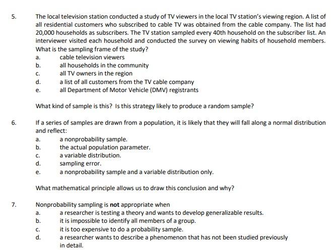 Solved Which of the follow statements about sampling is/are | Chegg.com