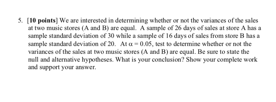 Solved 5. [10 points] We are interested in determining | Chegg.com