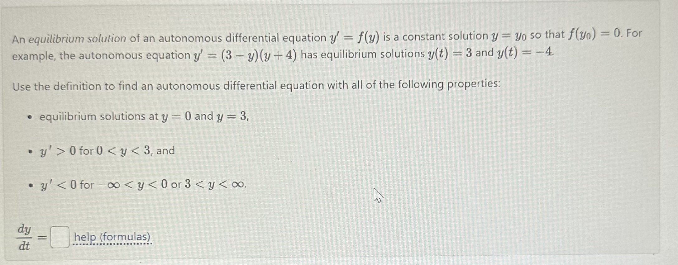 Solved An equilibrium solution of an autonomous differential | Chegg.com