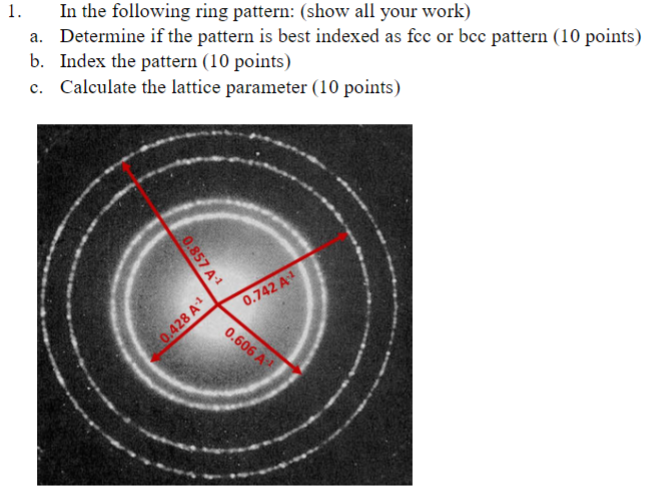 1. In the following ring pattern: (show all your | Chegg.com