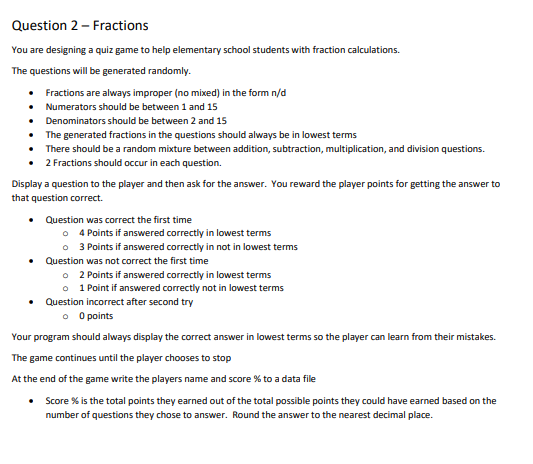 Solved import random from fractions import Fraction import | Chegg.com