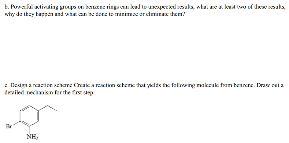 Solved b. Powerful activating groups on benzene rings can | Chegg.com
