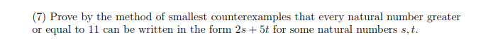 Solved (7) Prove by the method of smallest counterexamples | Chegg.com