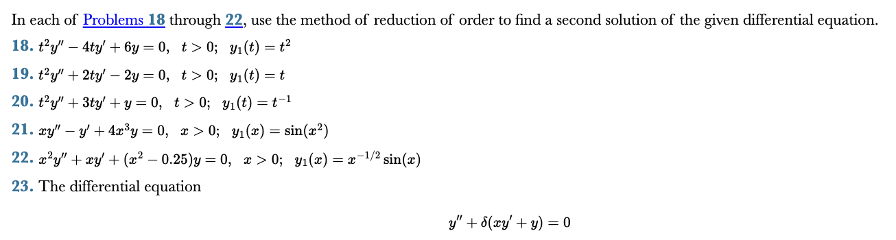 Solved In each of Problems 18 through 22, use the method of | Chegg.com