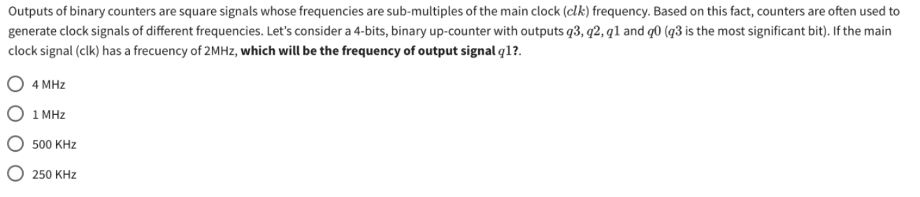Solved Outputs of binary counters are square signals whose | Chegg.com