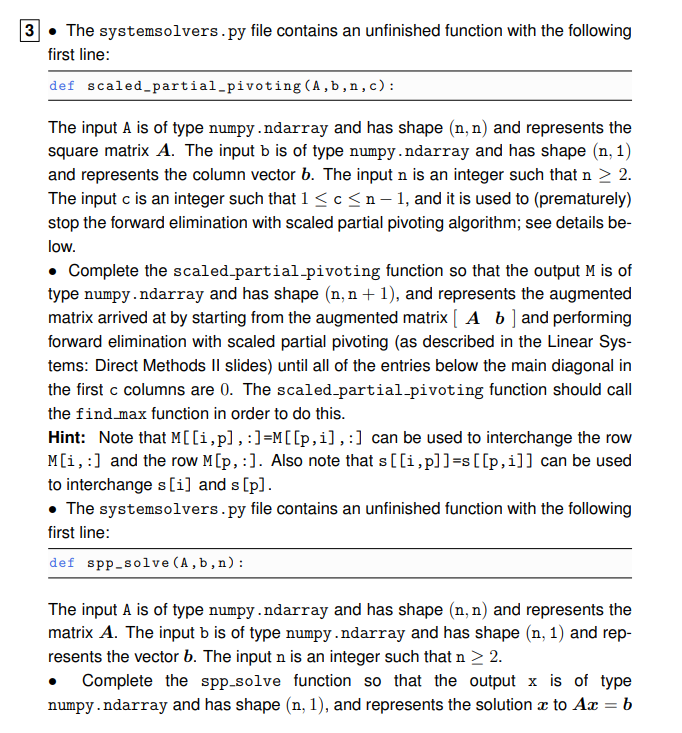 Solved - The systemsolvers.py file contains an unfinished | Chegg.com