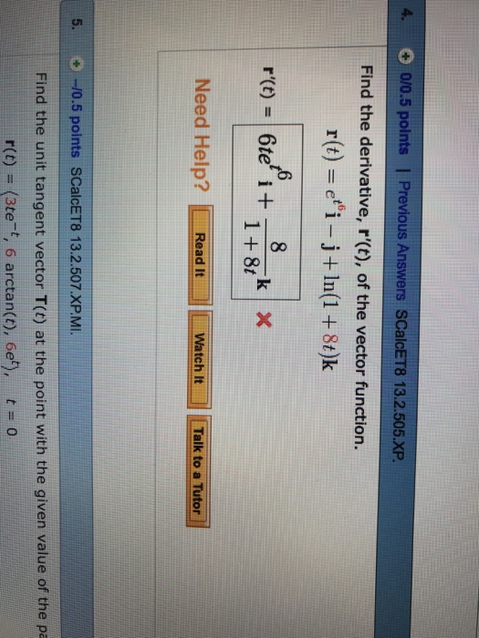 Solved 4. 0/0.5 polnts | Previous Answers SCalcET8 | Chegg.com