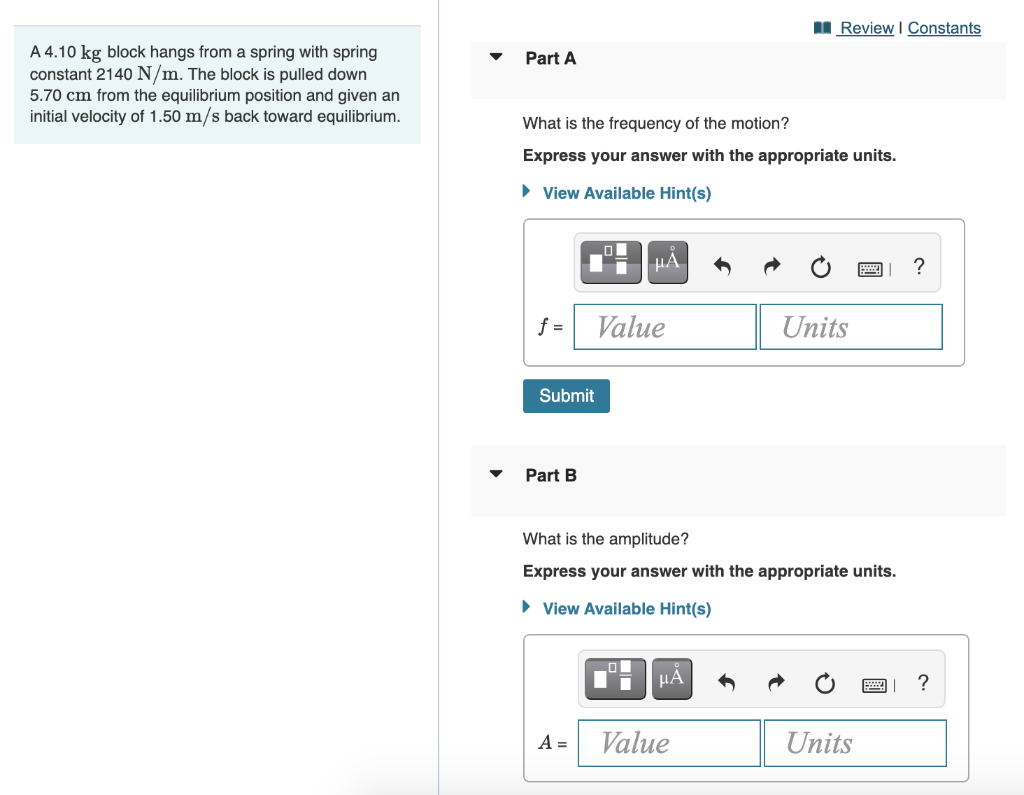 Solved Review I Constants Part A A 4.10 kg block hangs from | Chegg.com