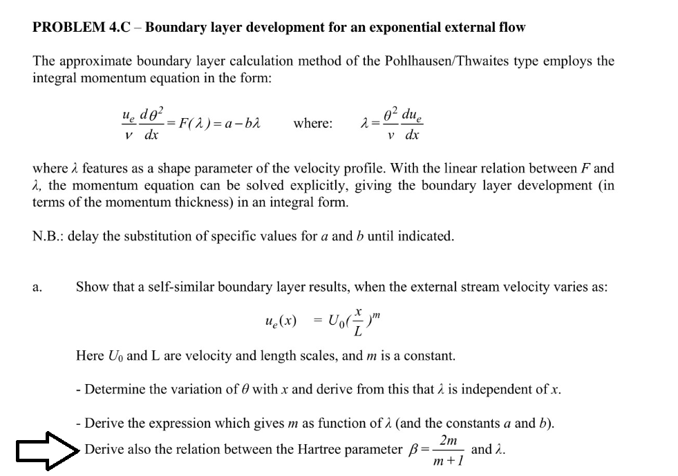 PROBLEM 4.C – Boundary layer development for an | Chegg.com