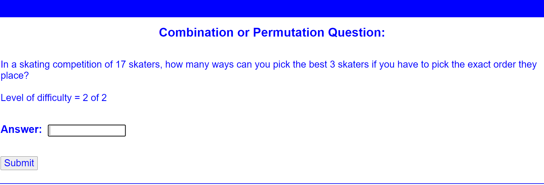 Solved Combination or Permutation Question: n a skating | Chegg.com