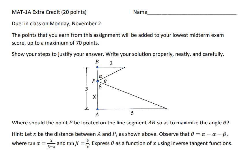 Solved MAT-1A Extra Credit (20 ﻿points)Show your steps to | Chegg.com