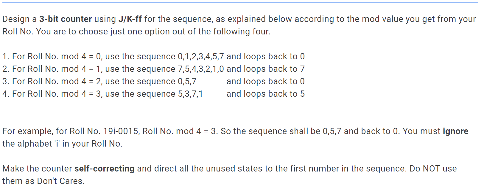Solved Design a 3-bit counter using J/K-ff for the sequence, | Chegg.com