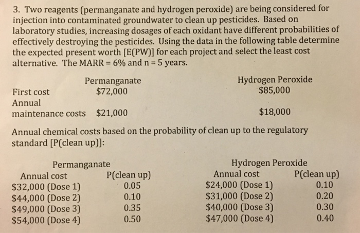 Solved Two reagents (permanganate and hydrogen peroxide) are | Chegg.com