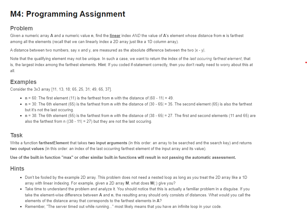 Solved M4: Programming Assignment? I'm confused on how to do | Chegg.com