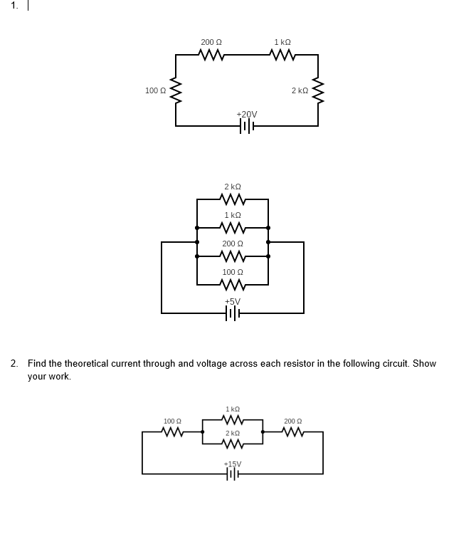 Solved Find the theoretical current through and voltage | Chegg.com