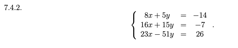 Solved For each of the linear systems below, write the | Chegg.com