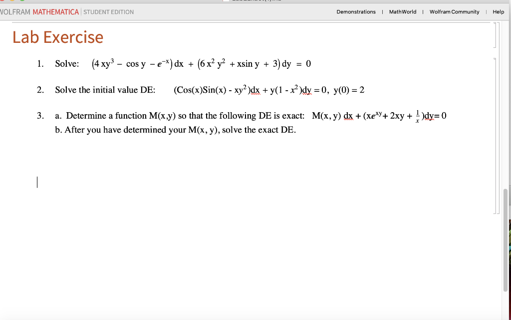 Solved OLFRAM MATHEMATICA STUDENT EDITION Demonstrations | Chegg.com