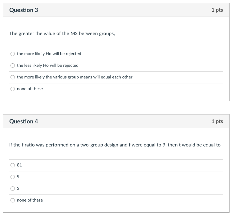 Solved Question 1 1 pts Doing successive t-tests within the | Chegg.com