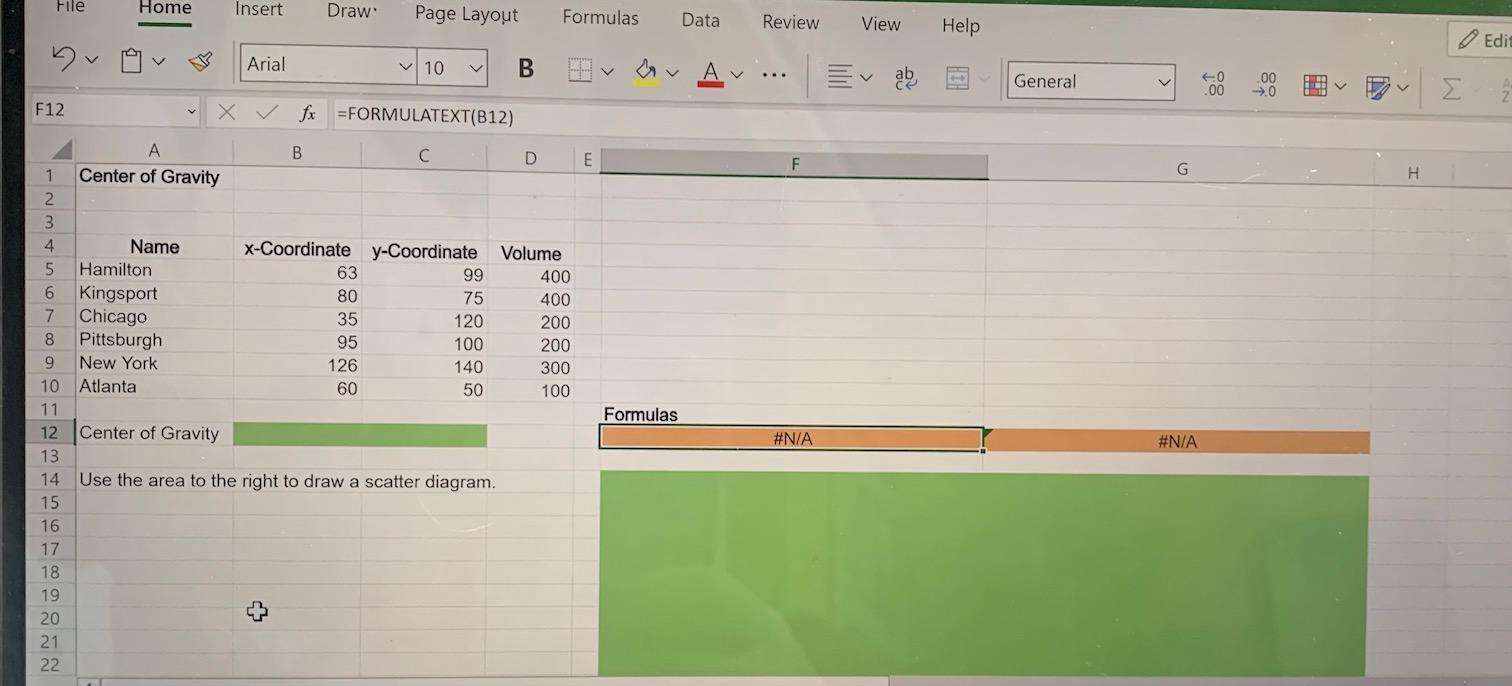 Solved Excel Online Activity: Center of Gravity Taylor Paper | Chegg.com