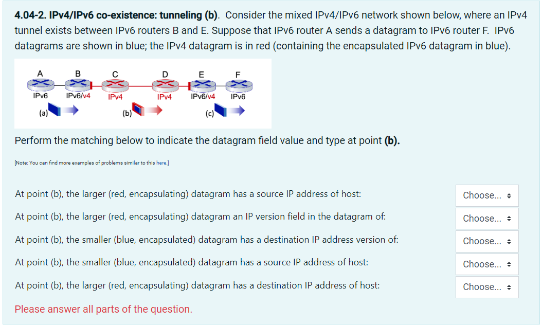 Solved 4.04-2. IPv4/IPv6 co-existence: tunneling (b). | Chegg.com