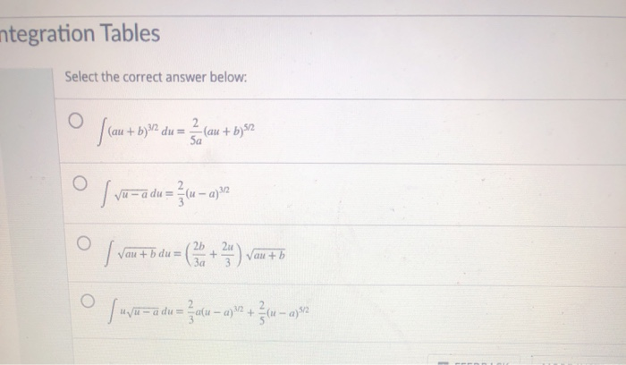 Solved Use a Formula From an Integration Table to Evaluate | Chegg.com