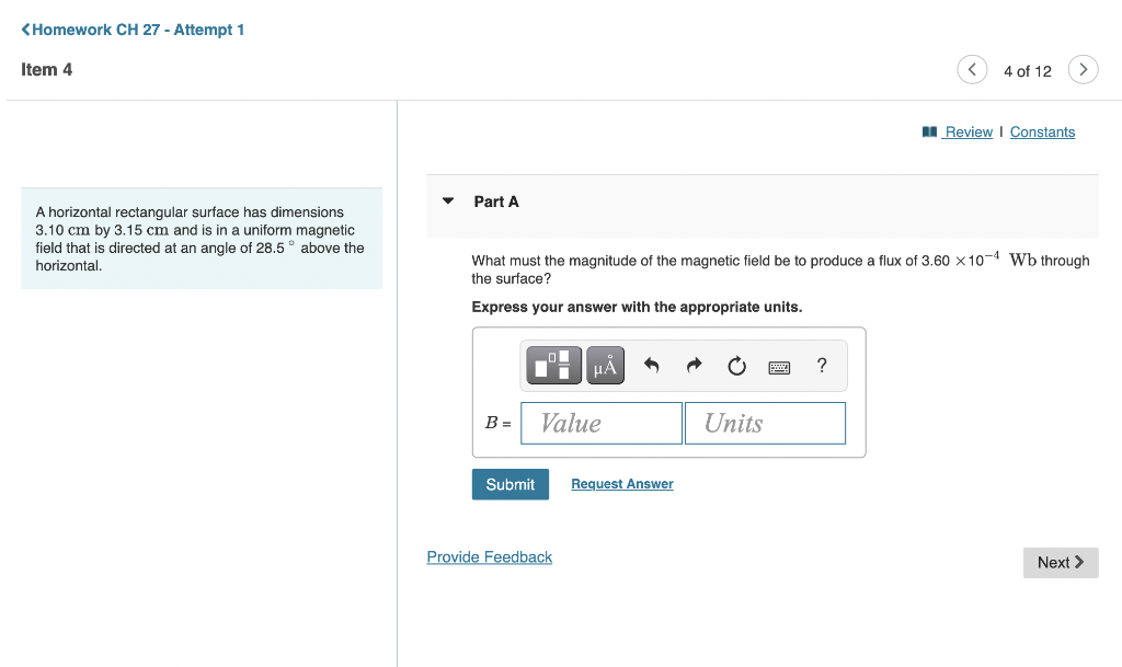 Solved A horizontal rectangular surface has dimensions Part | Chegg.com