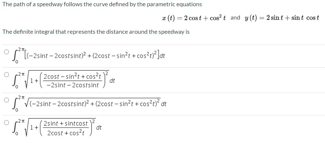 Solved The path of a speedway follows the curve defined by | Chegg.com