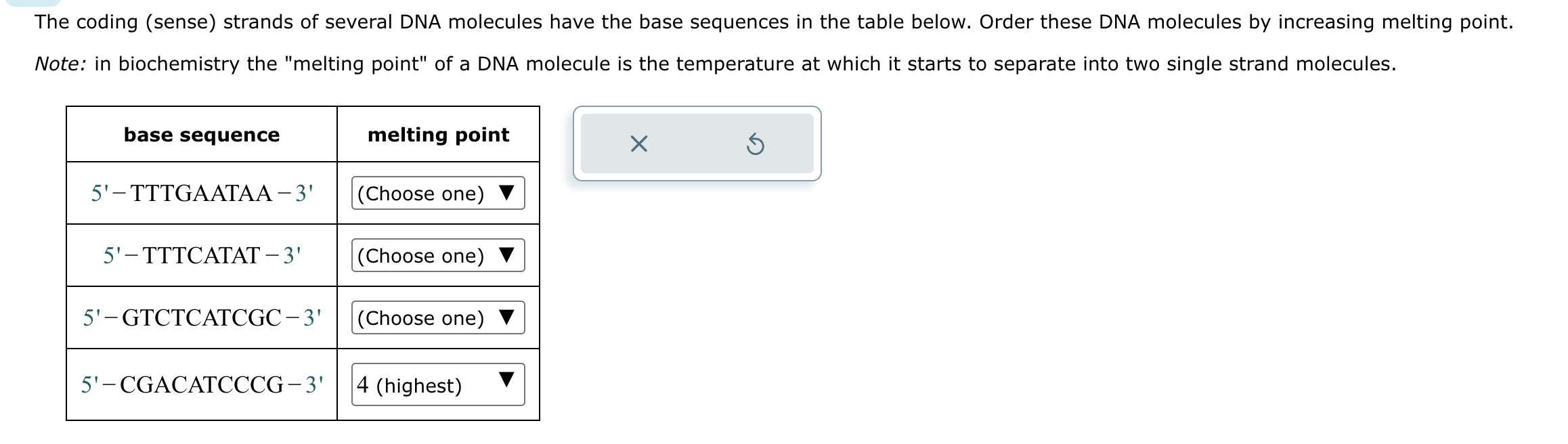 Solved The coding (sense) ﻿strands of several DNA molecules | Chegg.com