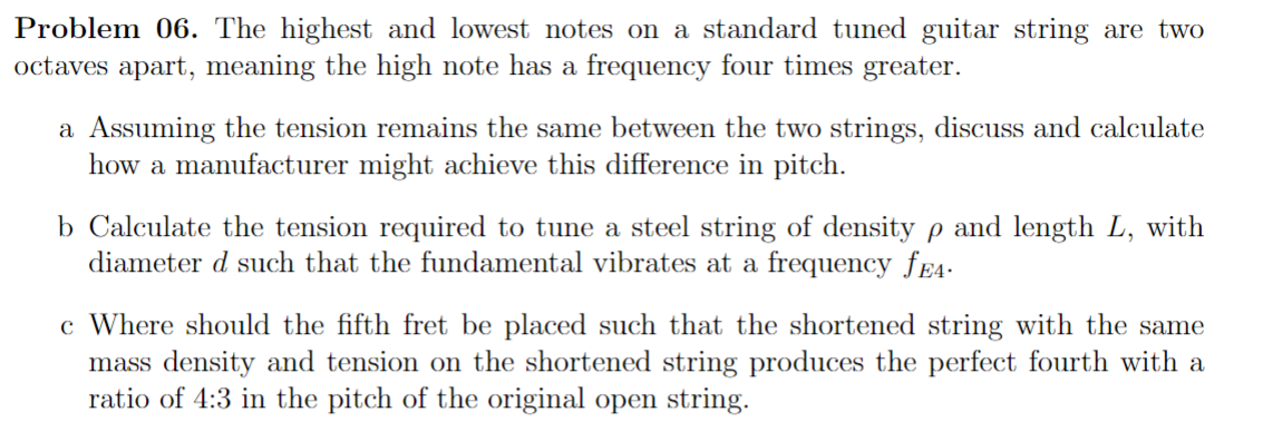 Solved Problem 06. ﻿The highest and lowest notes on a | Chegg.com