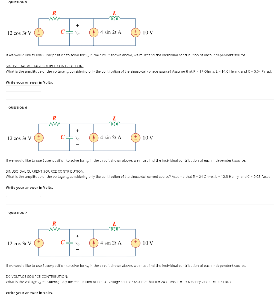 Solved If we would like to use Superposition to solve for v0 | Chegg.com