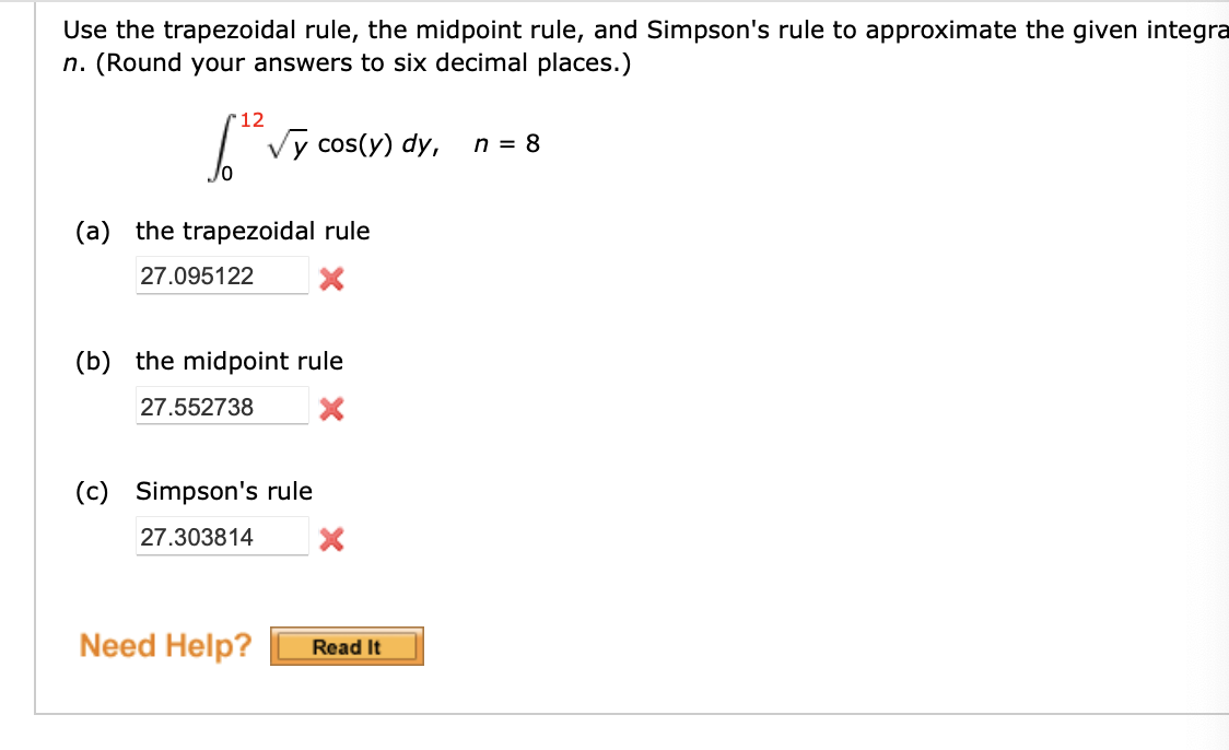 Solved Use the trapezoidal rule, the midpoint rule, and | Chegg.com