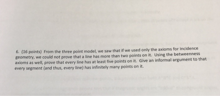 Solved From the three point model, we saw if we used only | Chegg.com