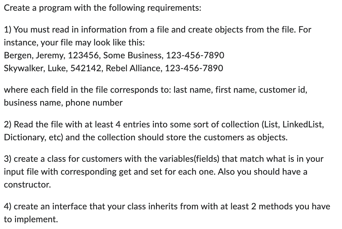 Solved Hello I need help creating a c# program. We cant use | Chegg.com
