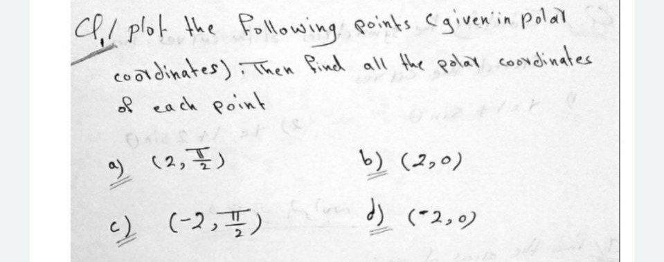 Solved I plot the following points egiven in polar | Chegg.com
