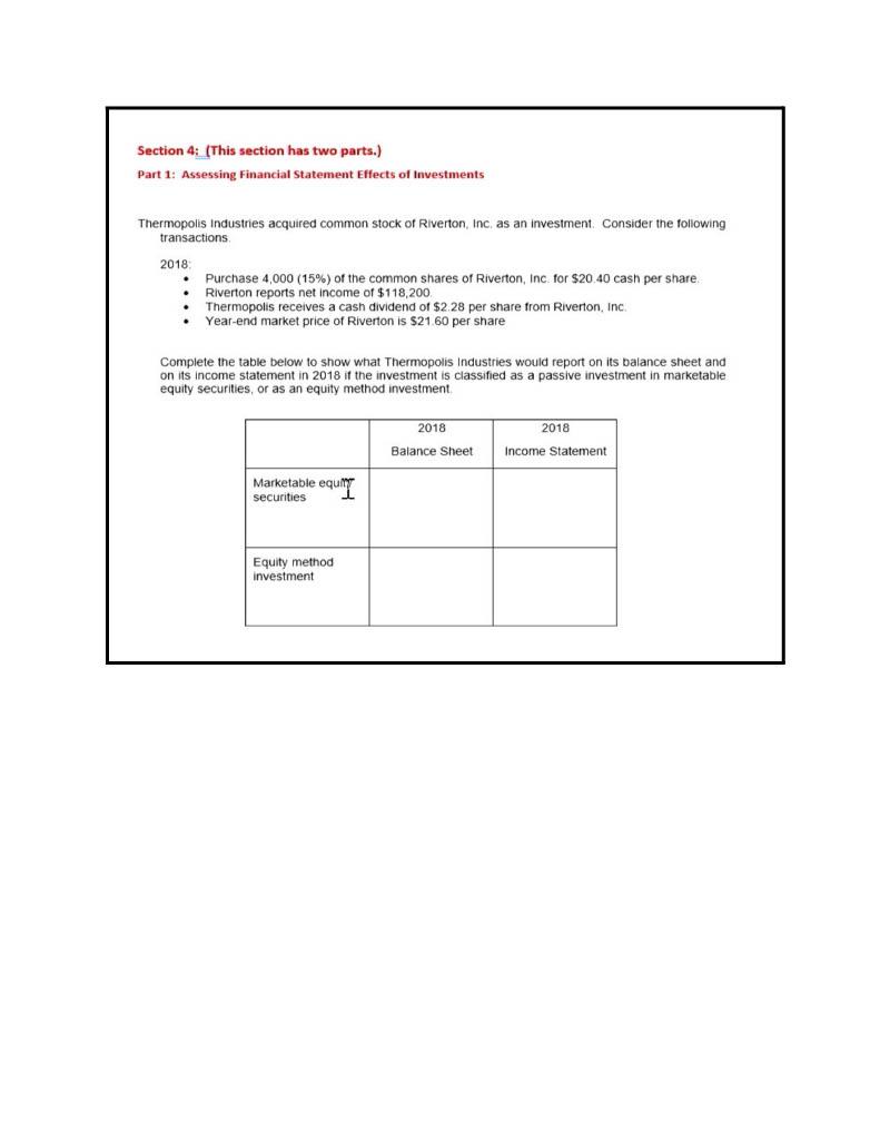 Solved Section 4: (This section has two parts.) Part 1: | Chegg.com