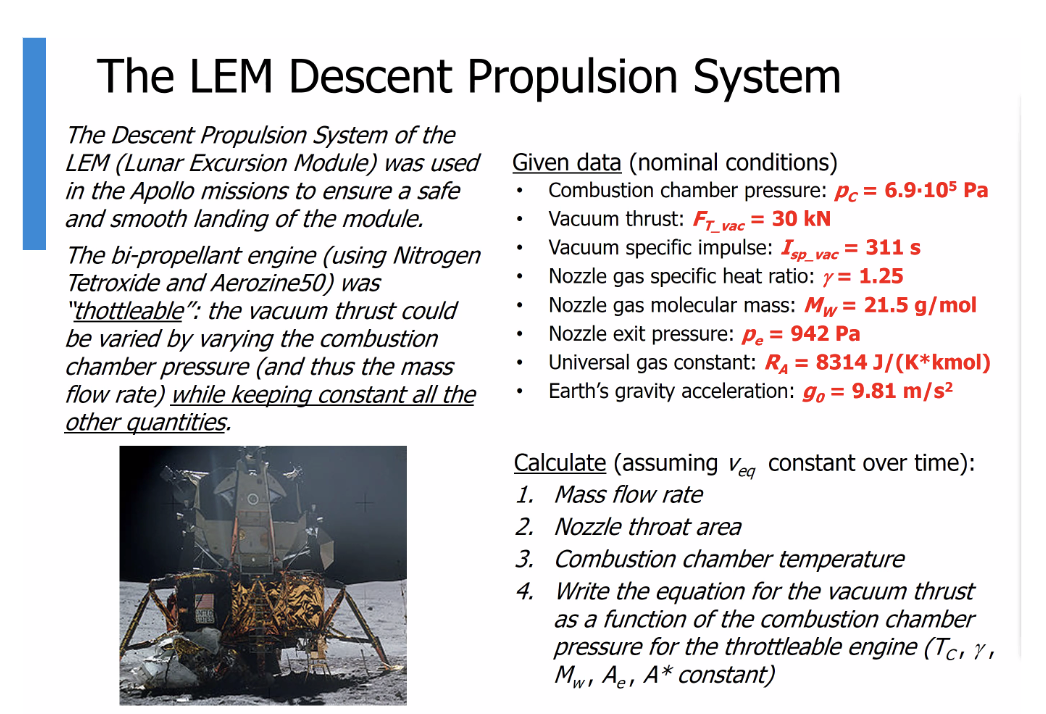 Solved The LEM Descent Propulsion System The Descent | Chegg.com