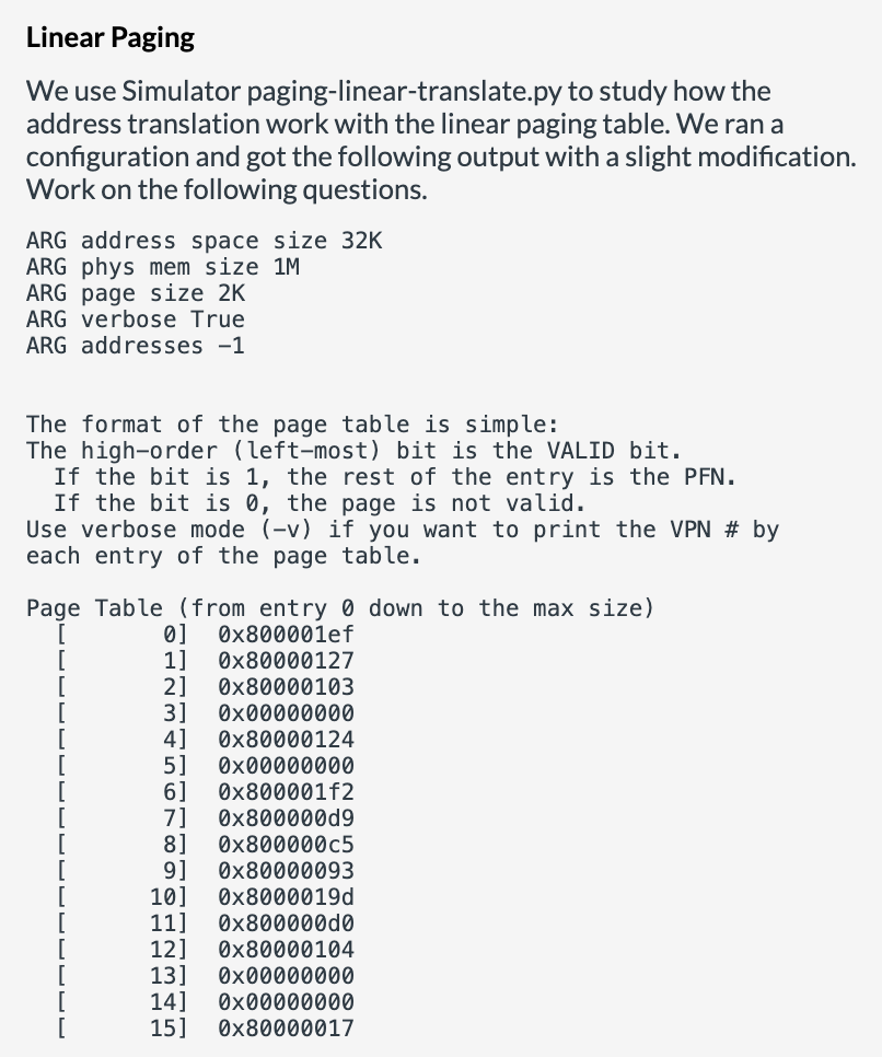 Solved Linear PagingWe use Simulator | Chegg.com