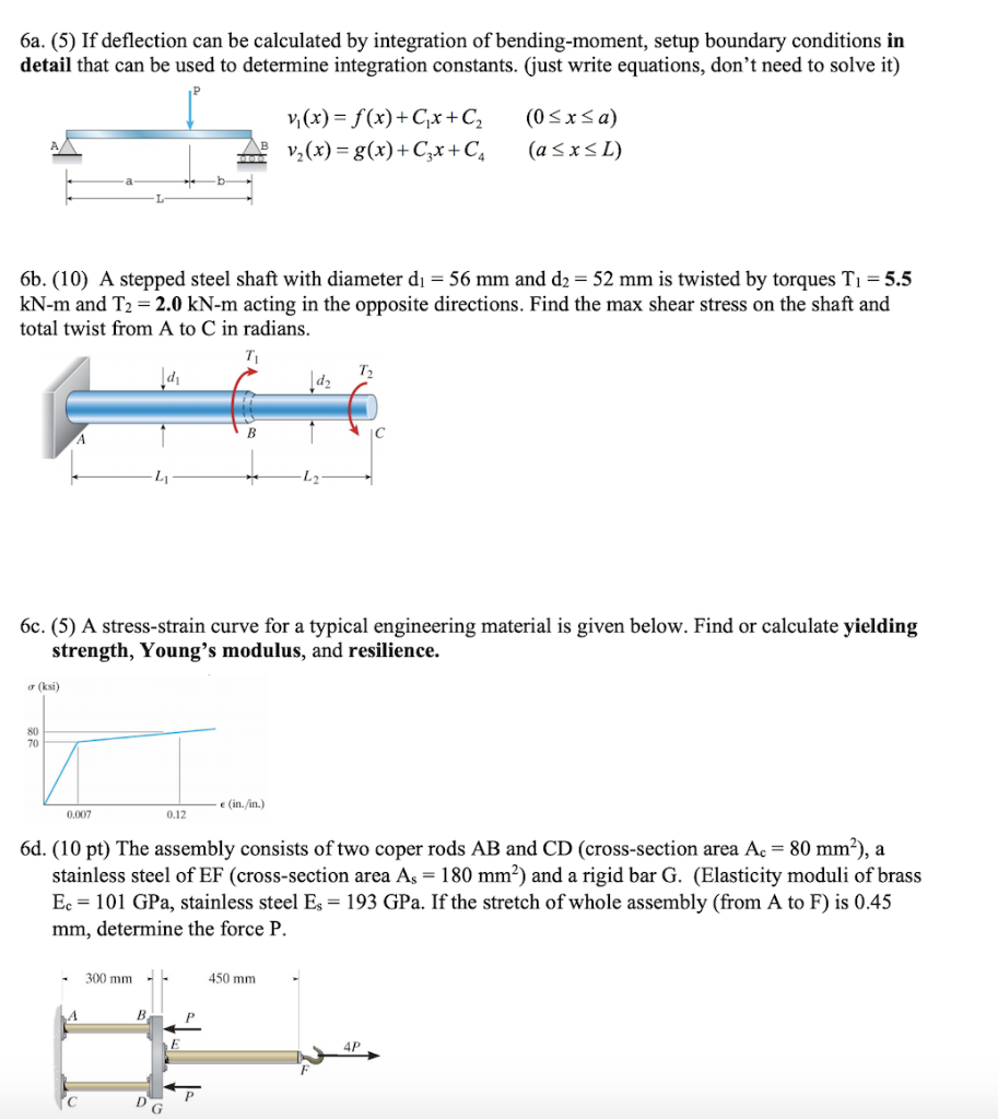 Solved 6a. (5) If deflection can be calculated by | Chegg.com