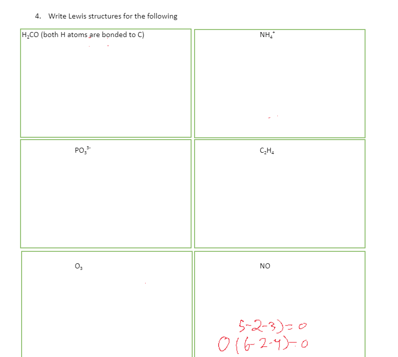 Solved 4. Write Lewis structures for the following | Chegg.com