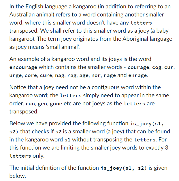 Solved In the English language a kangaroo (in addition to | Chegg.com