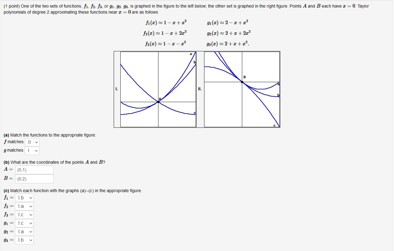 Solved (1 point) One of the two sets of functions, fi. f2. | Chegg.com