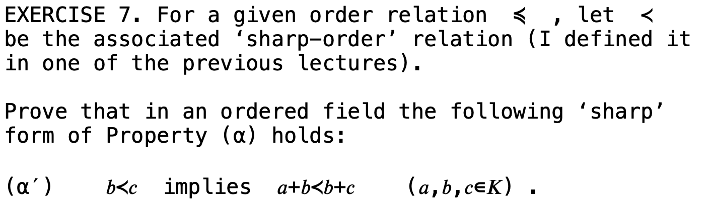 Solved EXERCISE 7. For a given order relation
