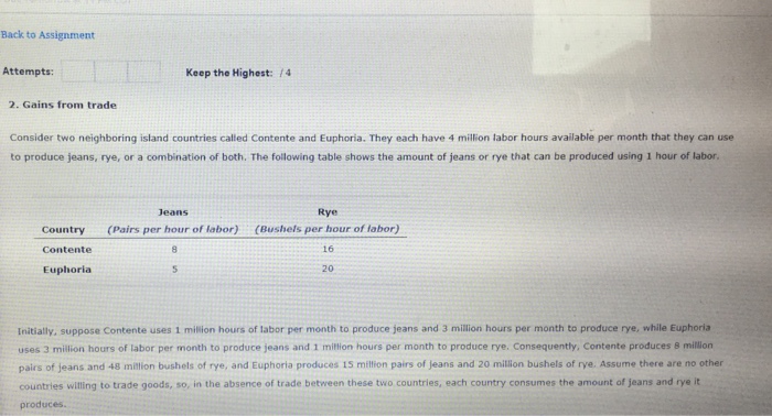 Solved Back to Assignment Attempts: Keep the Highest: 4 2. | Chegg.com