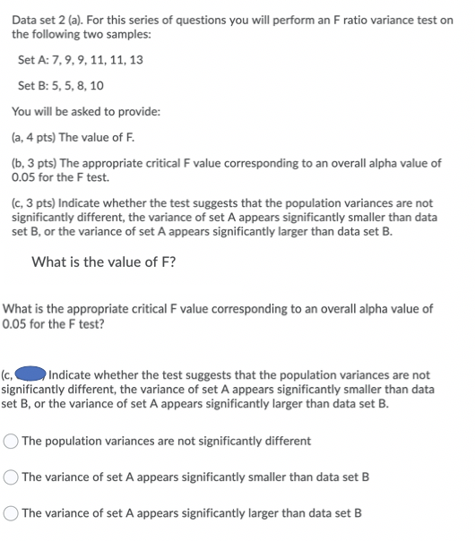 Solved Data set 2 (a). For this series of questions you will | Chegg.com