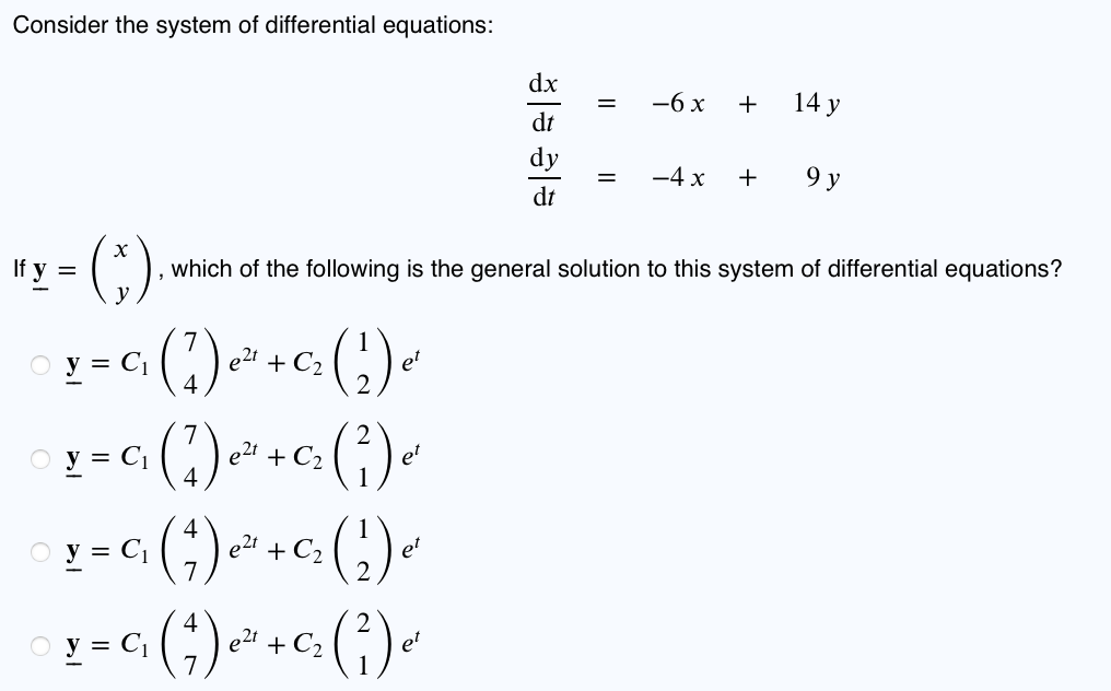 Solved Consider the system of differential equations: | Chegg.com